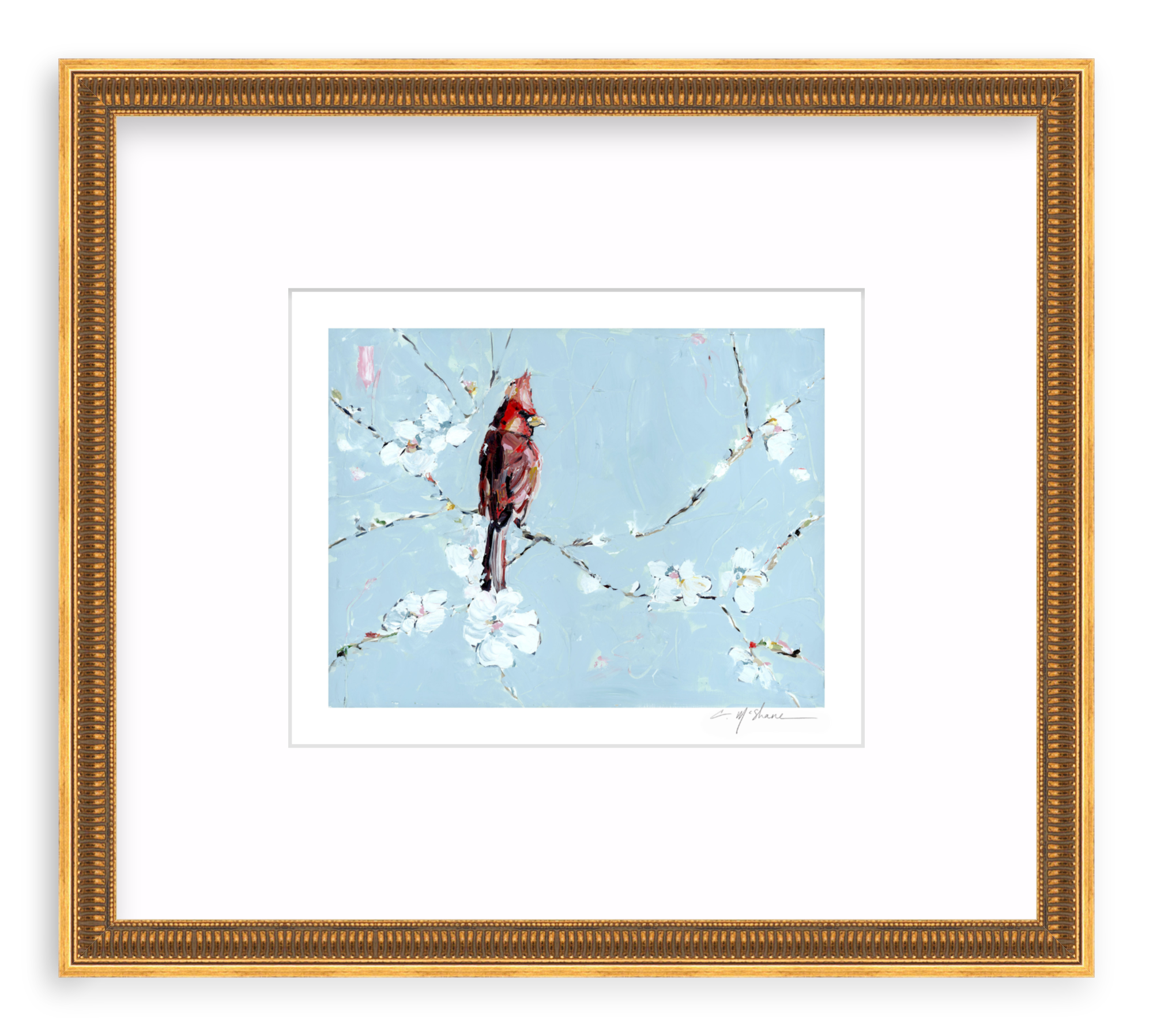 "Always With You" cardinal on paper – Framebridge