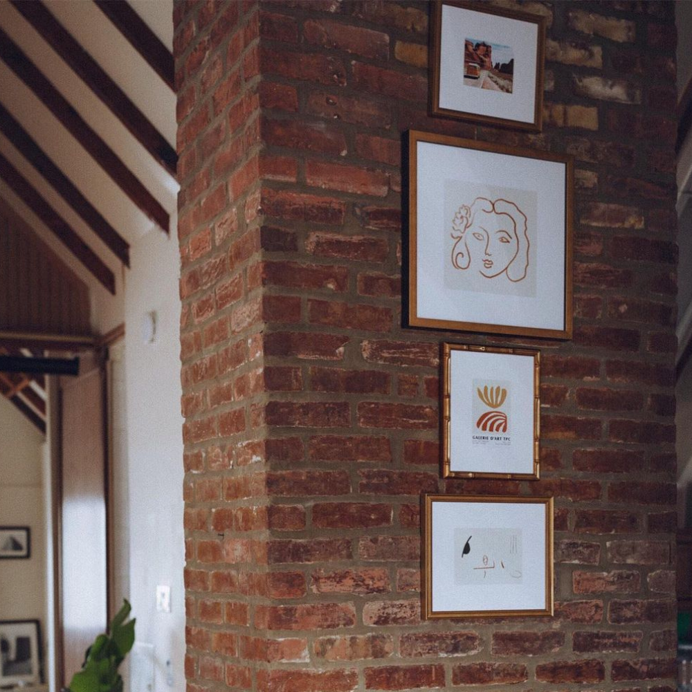 How to hang a picture on a brick wall store